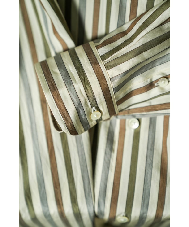 MAATEE&SONS Si/C STRIPE BAND COLLAR SHIRTS | Mu MAATEE&SONS Si/C STRIPE BAND COLLAR SHIRTS | Mu