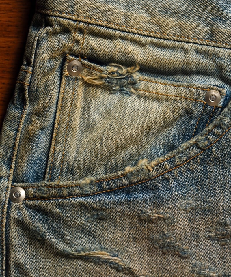 ANCELLM P/DAMAGE DENIM STRAIGHT 5P PANTS | Must ANCELLM P/DAMAGE DENIM STRAIGHT 5P PANTS | Must