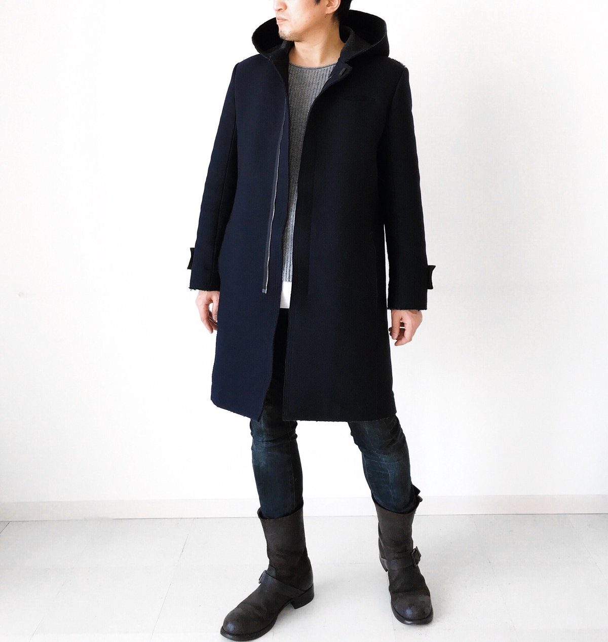 メンズ【men's】最上質ウールリバー素材使用 フーディー フード メンズ【men's】最上質ウールリバー素材使用 フーディー フード
