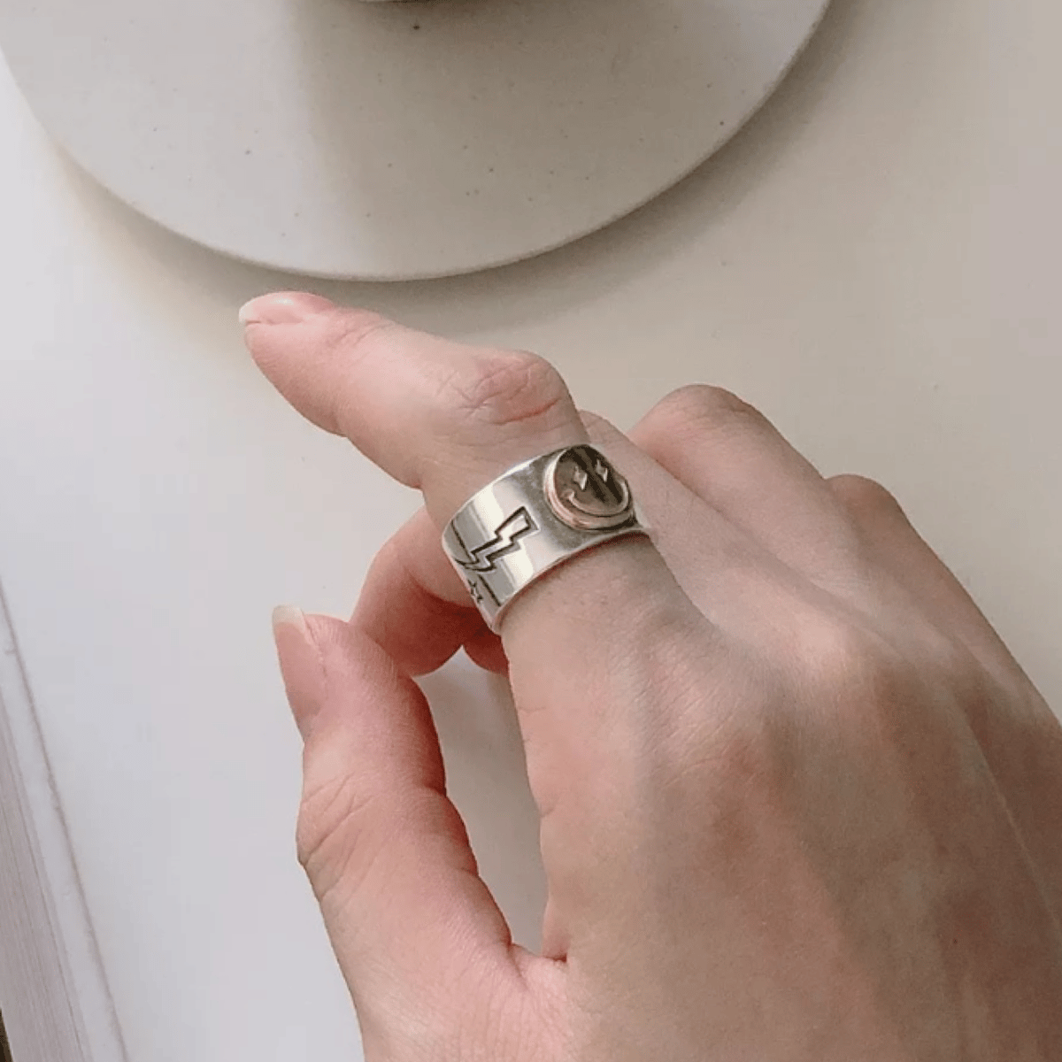 ニコちゃんモチーフ プレゼント ペア ユニセックス【リング ニコちゃんモチーフ プレゼント ペア ユニセックス【リング