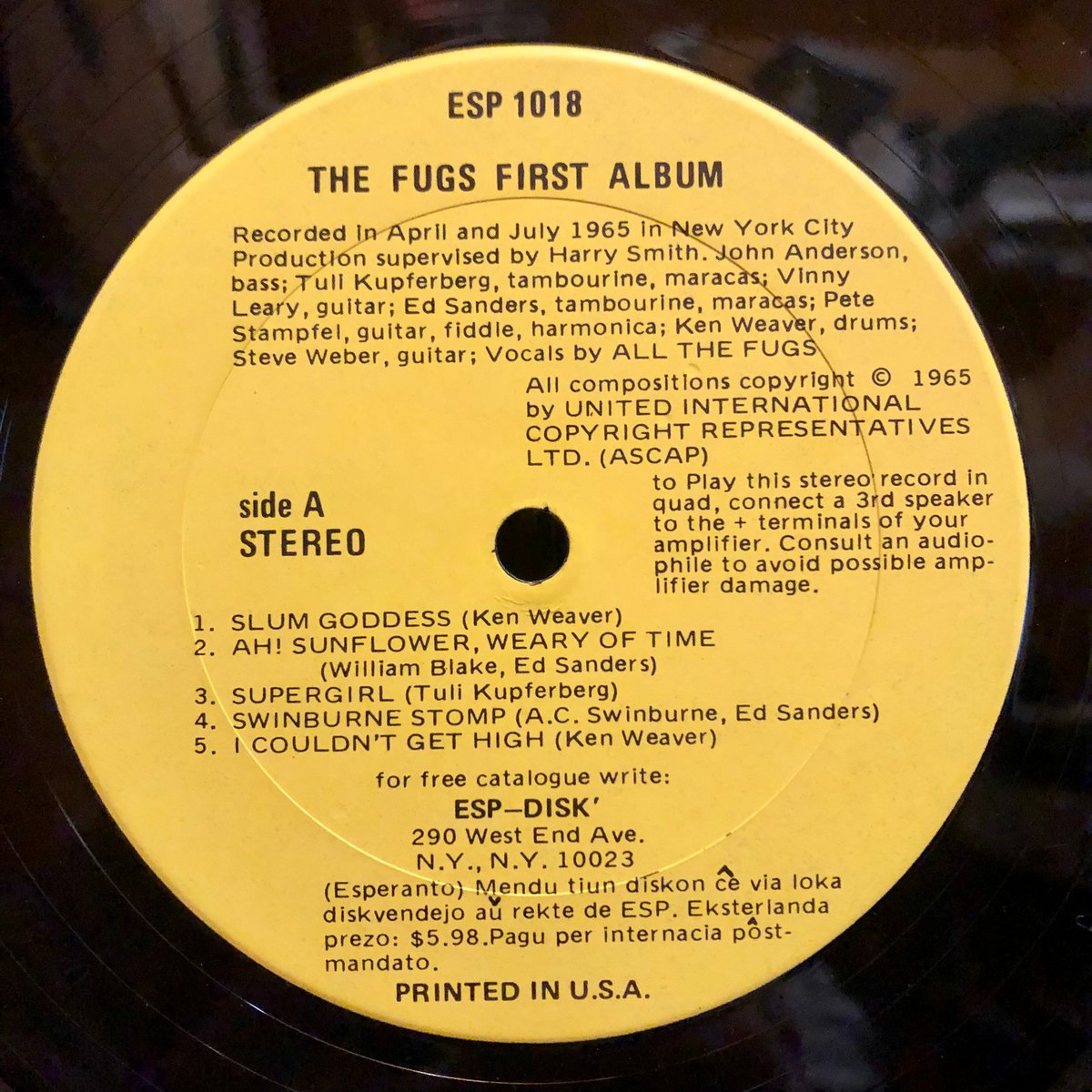 THE FUGS FIRST ALBUM | FUN FUN FUN RECORD