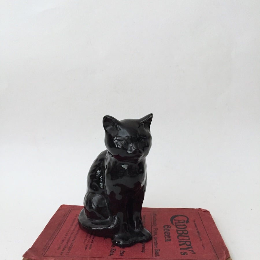 black cat figure / アンティーク黒猫おきもの | cocon