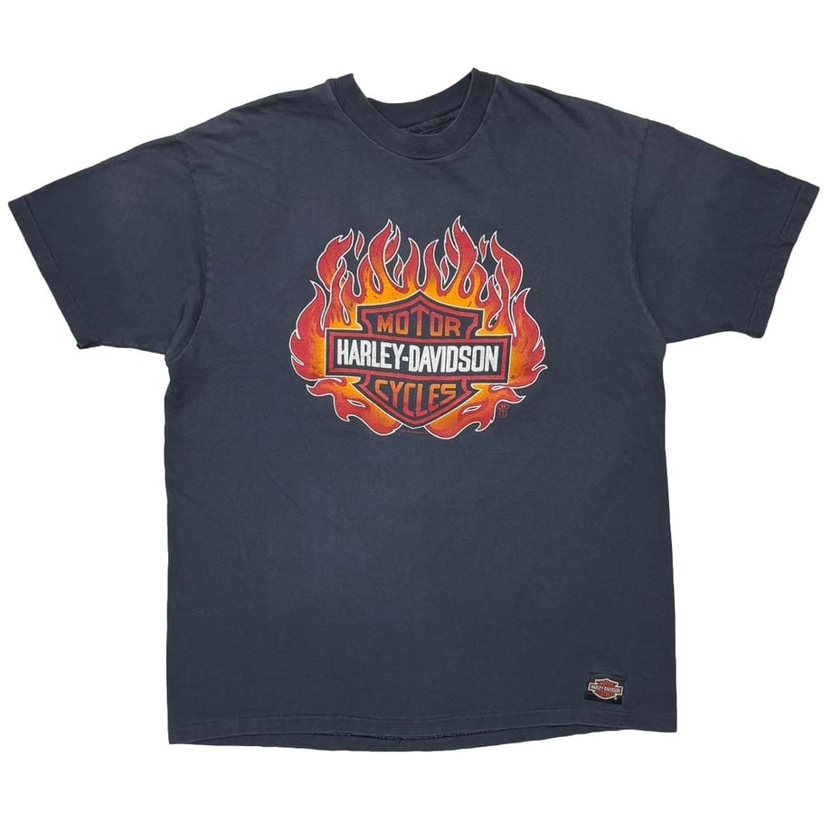 HARLEY DAVIDSON FLAMING EMBLEM BACK EAGLE KUTTE...