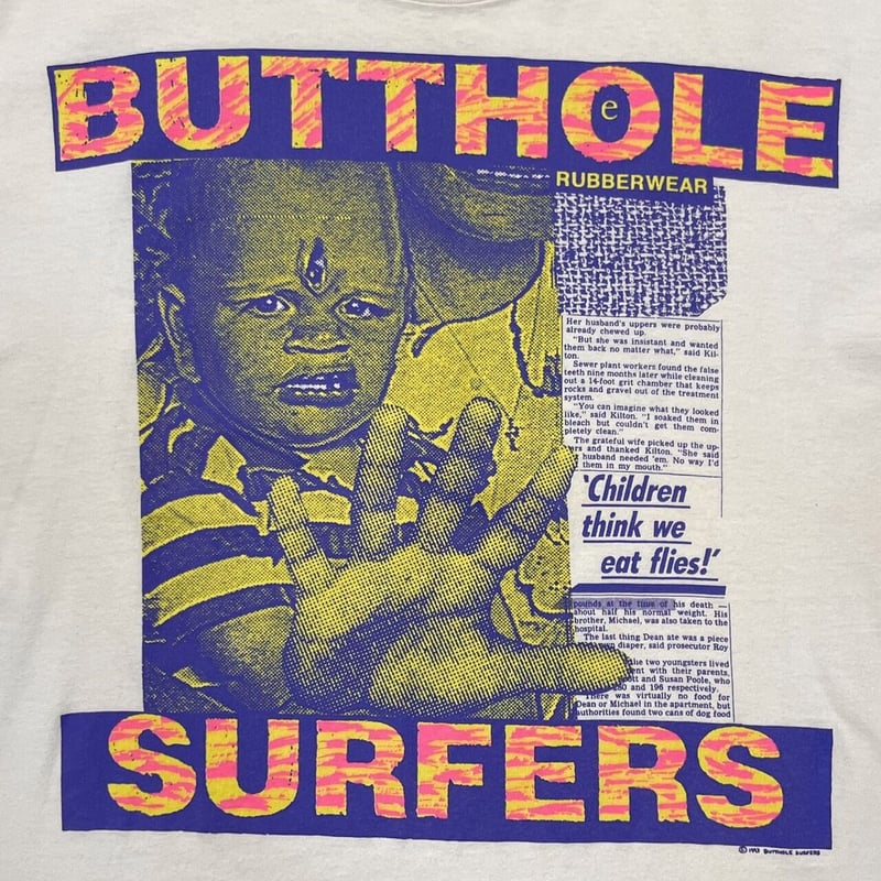 BUTTHOLE SURFERS 1993 RUBBERWEAR WHITE LEE XL 9 BUTTHOLE SURFERS 1993 RUBBERWEAR WHITE LEE XL 9