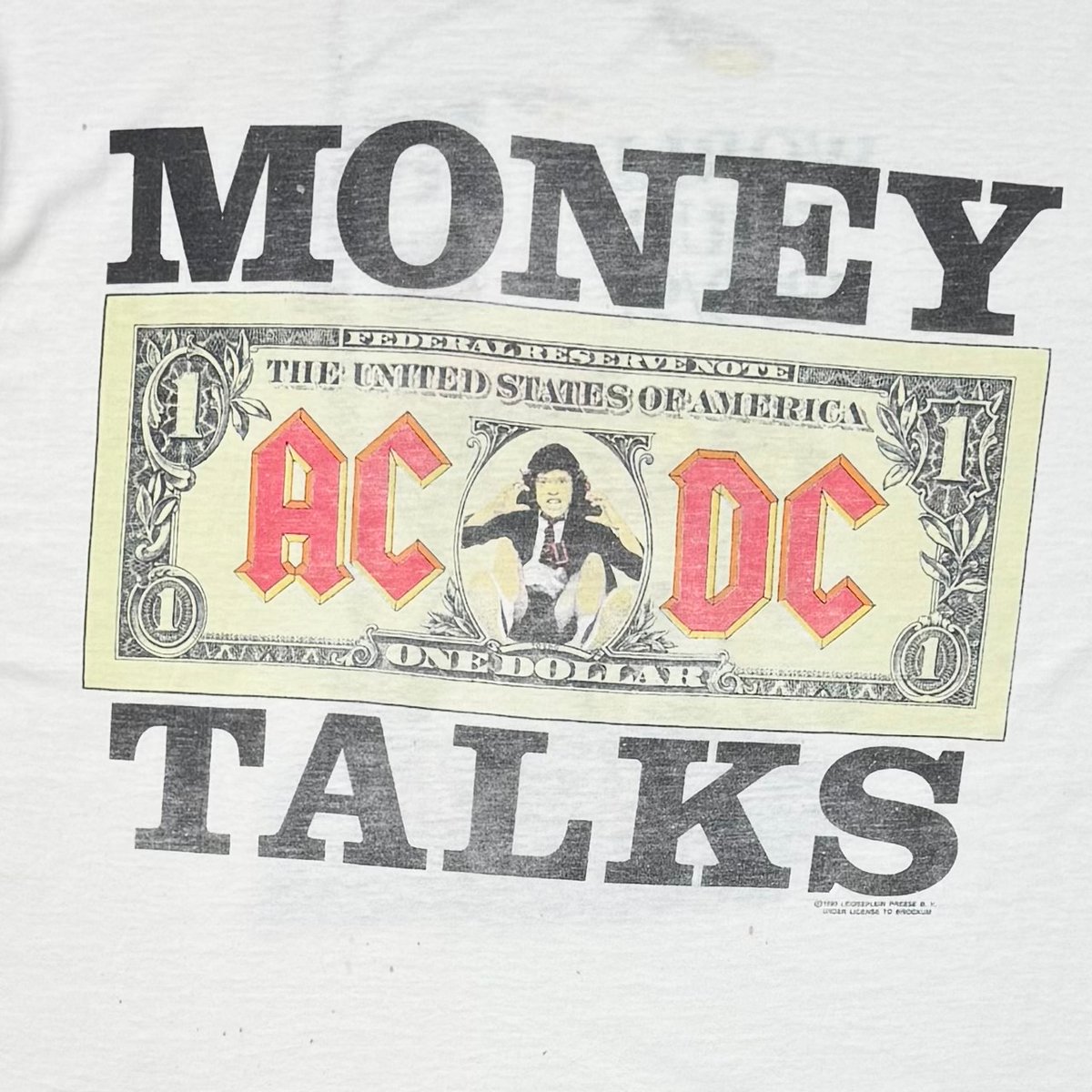 AC/DC MONEY TALKS WORLD TOUR 1990/91 WHITE FITS...