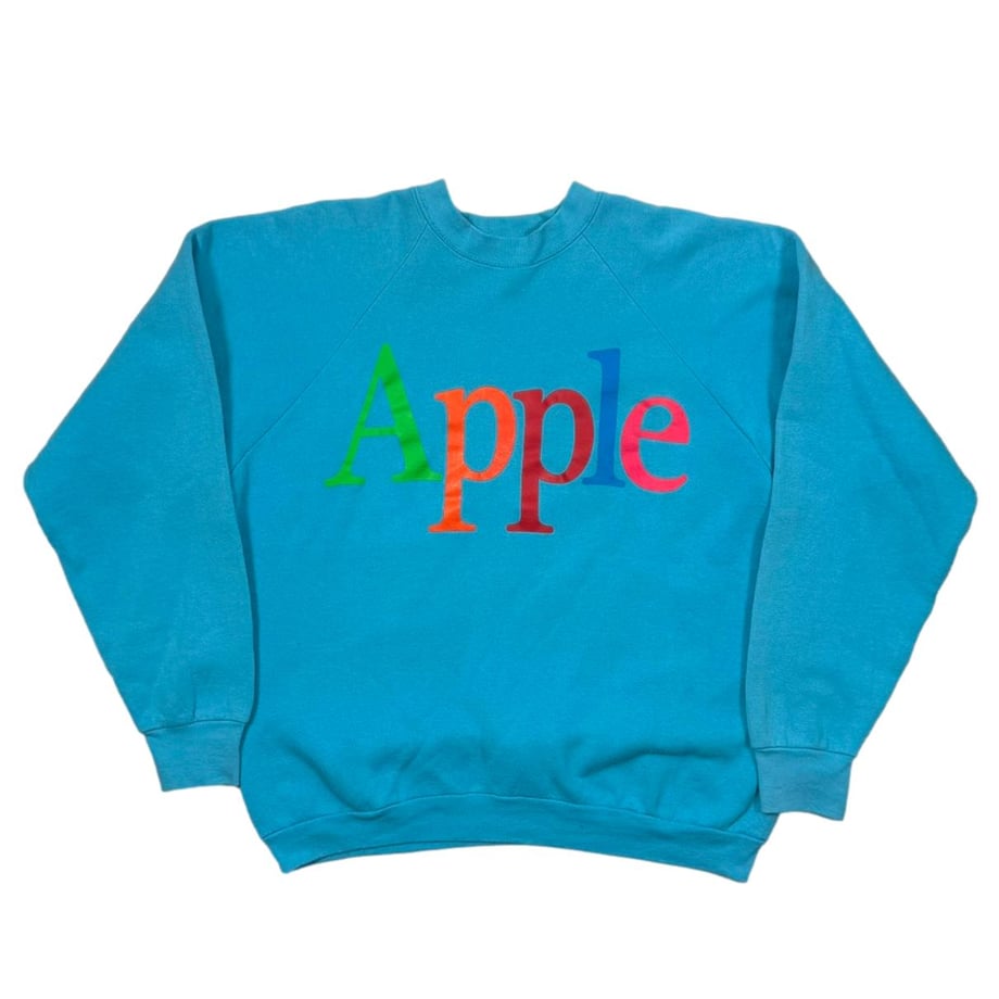 Apple MULTI LOGO CREWNECK SWEAT TEAL BLUE FRUIT...