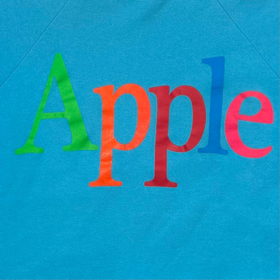 Apple MULTI LOGO CREWNECK SWEAT TEAL BLUE FRUIT...