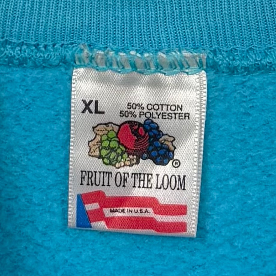 Apple MULTI LOGO CREWNECK SWEAT TEAL BLUE FRUIT...