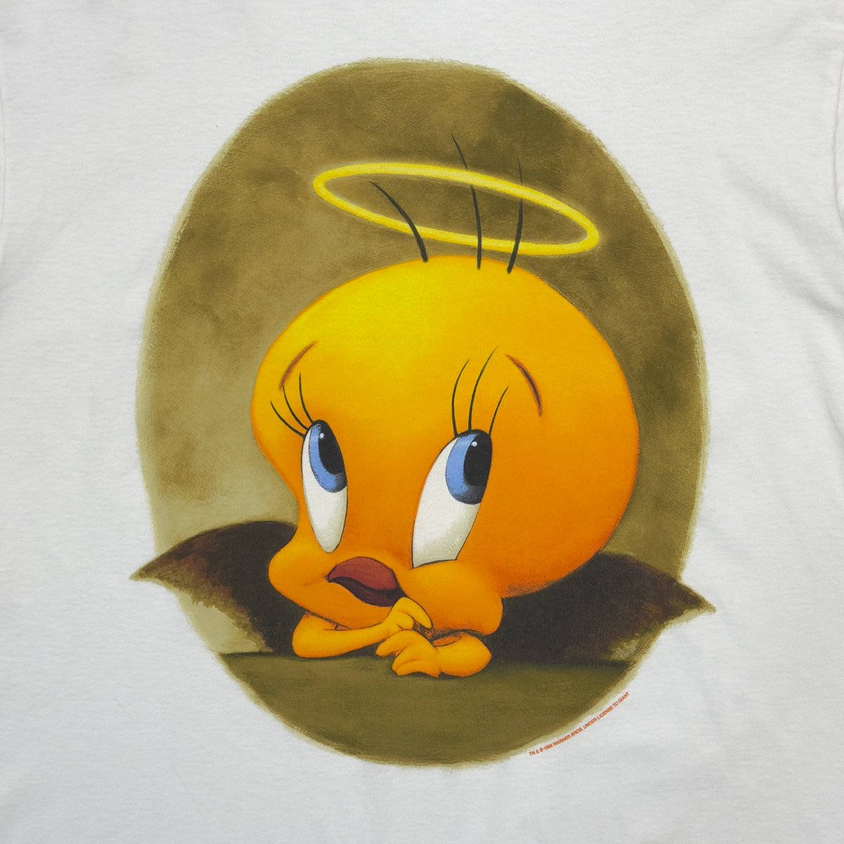 LOONEY TUNES TWEETY ANGEL BIG PRINT WHITE XL 34...