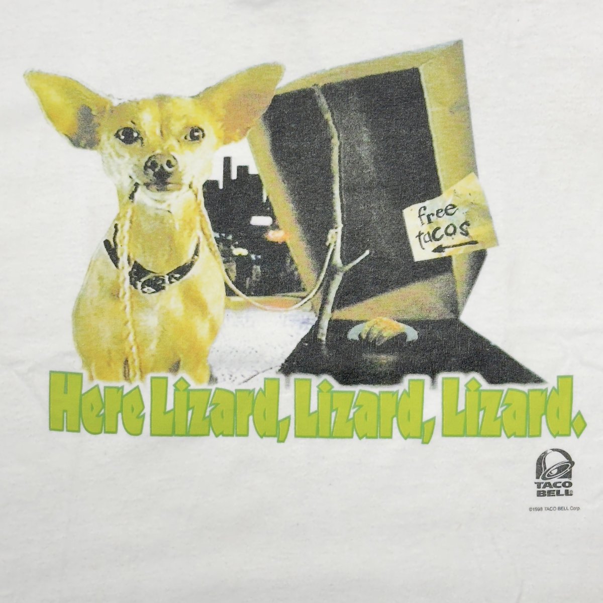 TACO BELL 1998 HERE LIZARD WHITE LEE LARGE 4664...