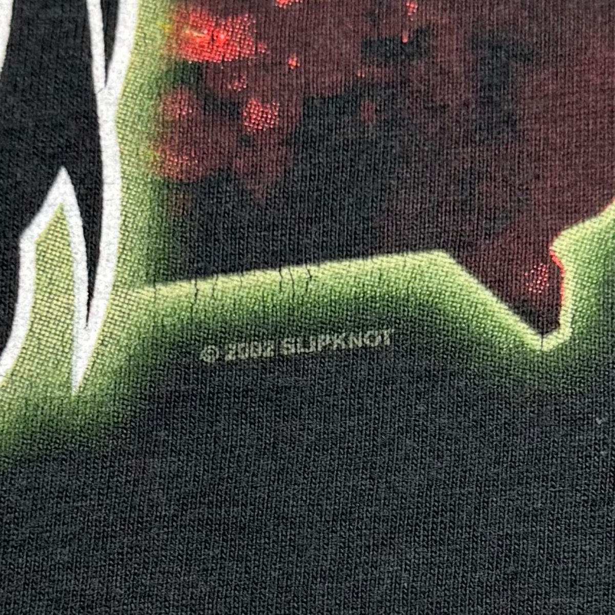 Slipknot 2002 MEMBER & MAGGOT GREEN TEXT LOGO F...