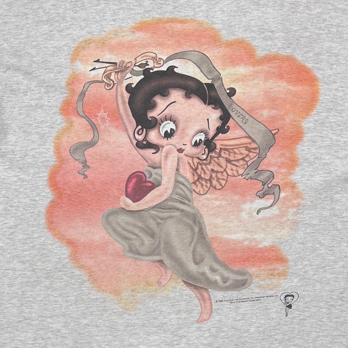 BETTY BOOP 1995 ANGEL DOUBLE SIDE ASH GREY FITS...