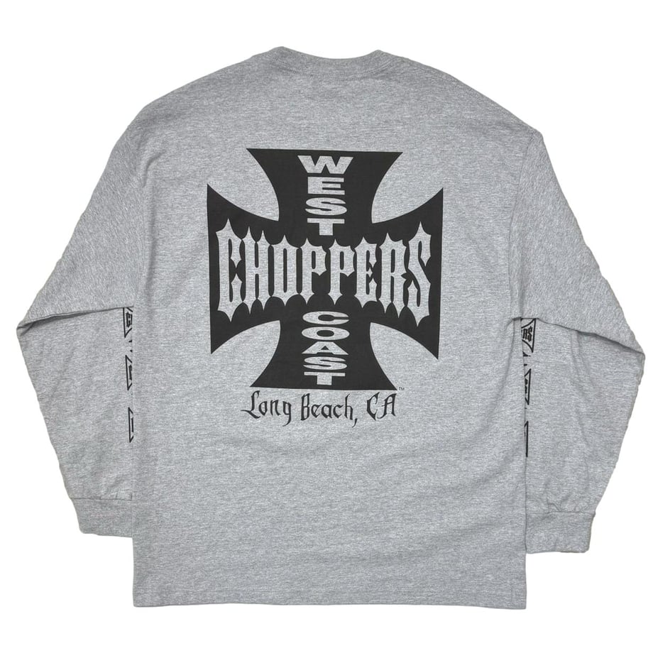 WEST COAST CHOPPERS IRON CROSS LS ASH GREY XL 8...