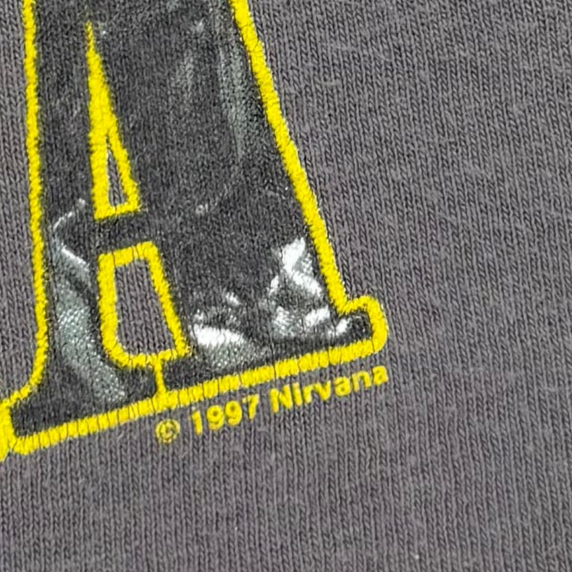 NIRVANA TEXT LOGO WITH SMILE CHARCOAL ANVIL XL ...