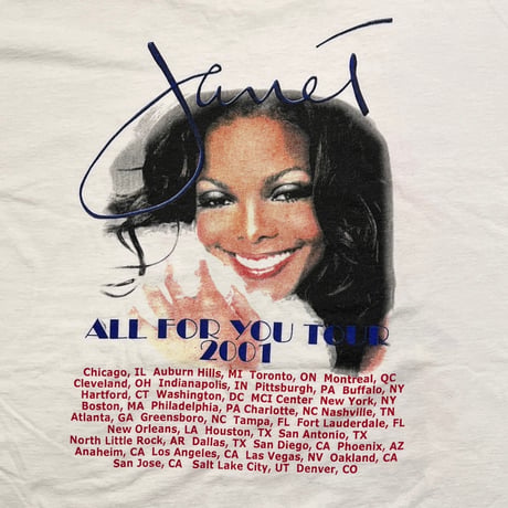 JANET JACKSON ALL FOR YOU TOUR 2001 WHITE DELTA...