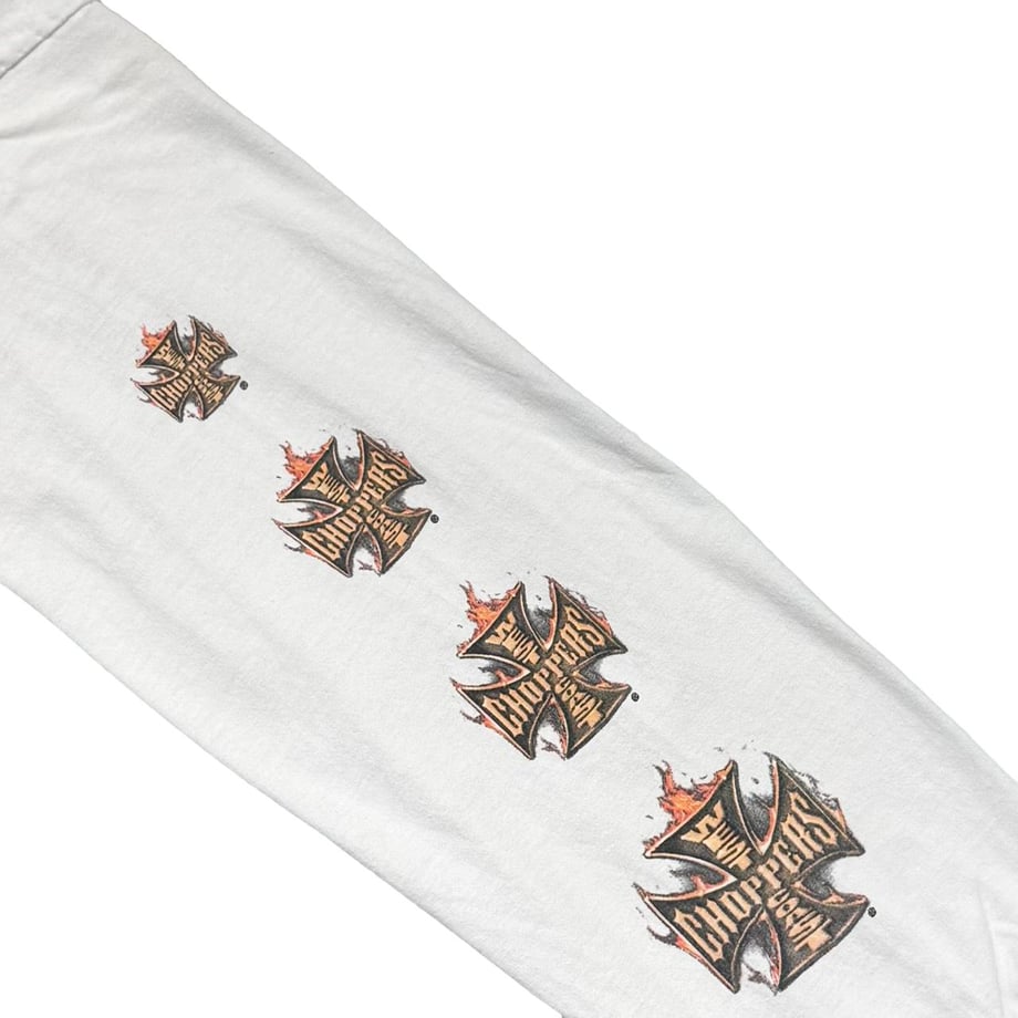 WEST COAST CHOPPERS FLAMING IRON CROSS BACK CAR...