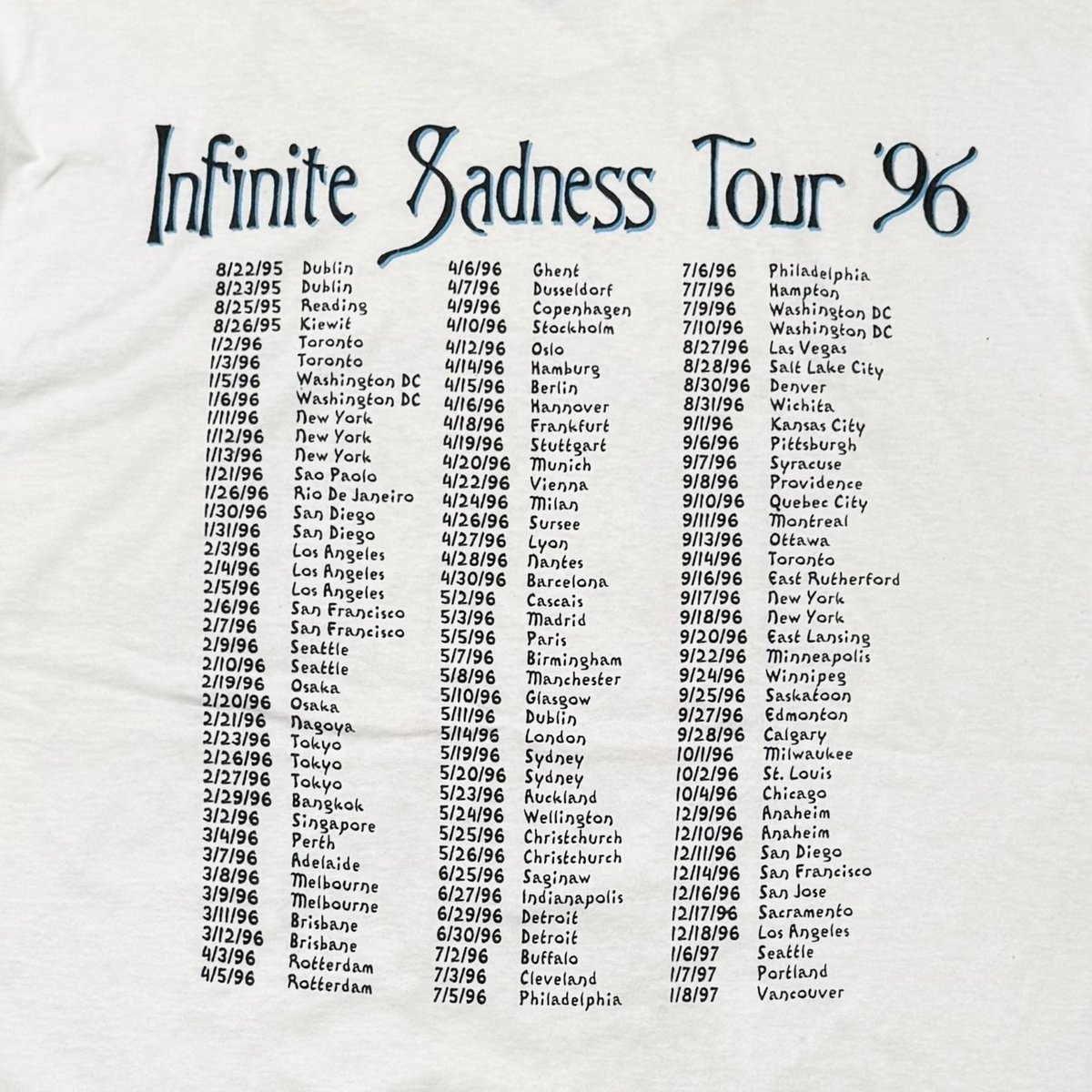 THE SMASHING PUMPKINS INFINITE SADNESS TOUR 199...