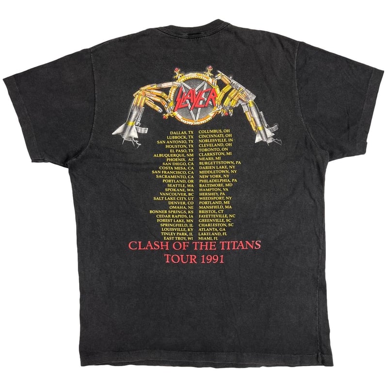 SLAYER 1991 CLASH OF THE TITANS TOUR FITS LARGE SLAYER 1991 CLASH OF THE TITANS TOUR FITS LARGE