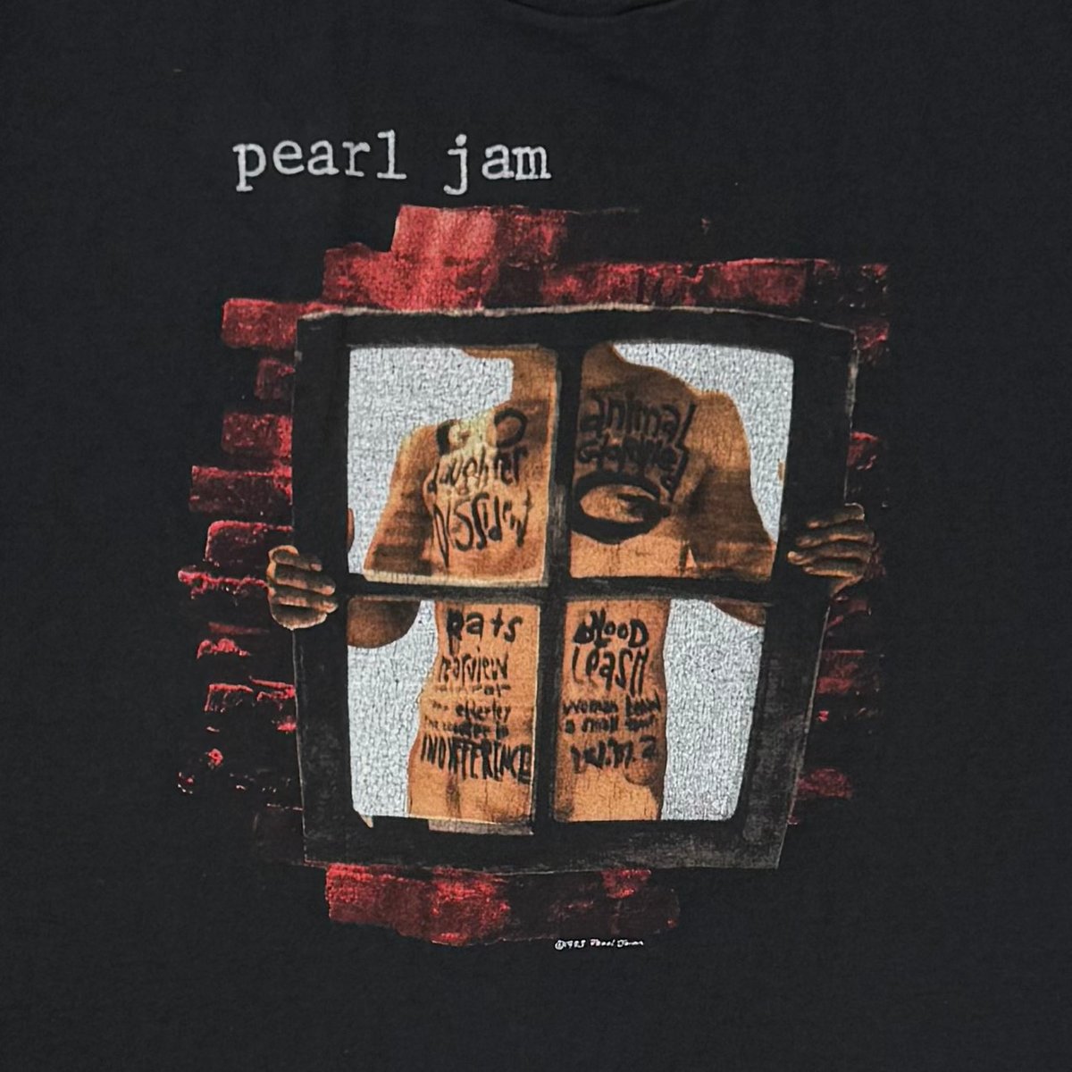 PEARL JAM WINDOW PAIN FRUIT OF THE LOOM XL 0586...
