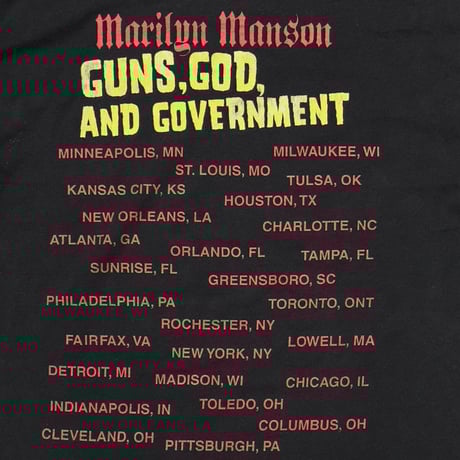 MARILYN MANSON GUNS GOD AND GOVERNMENT GIANT LA...