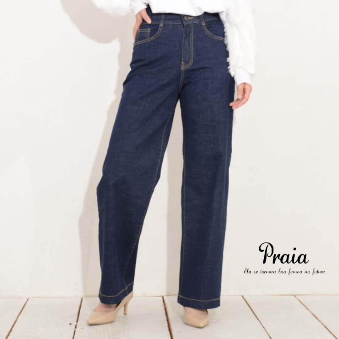 Praia】神デニム!!ハイウエストセミワイドデニム - LERK-23111 Praia】神デニム!!ハイウエストセミワイドデニム - LERK-23111