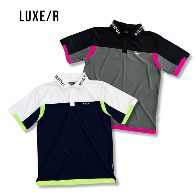 LUXE/R GOLF】(45617) ストレッチスムース切り替えポロシャツ LUXE/R GOLF】(45617) ストレッチスムース切り替えポロシャツ