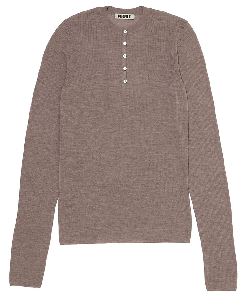 sheer wool henley neck KNIT | NKNIT sheer wool henley neck KNIT | NKNIT