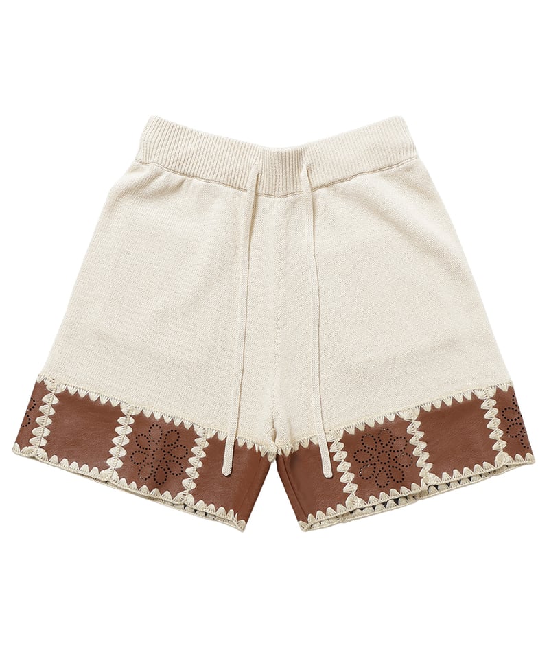 vegan leather/KNIT short pants | NKNIT vegan leather/KNIT short pants | NKNIT