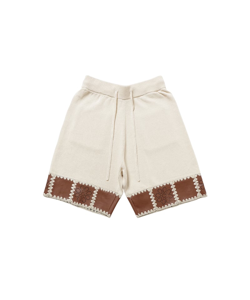 vegan leather/KNIT short pants | NKNIT vegan leather/KNIT short pants | NKNIT