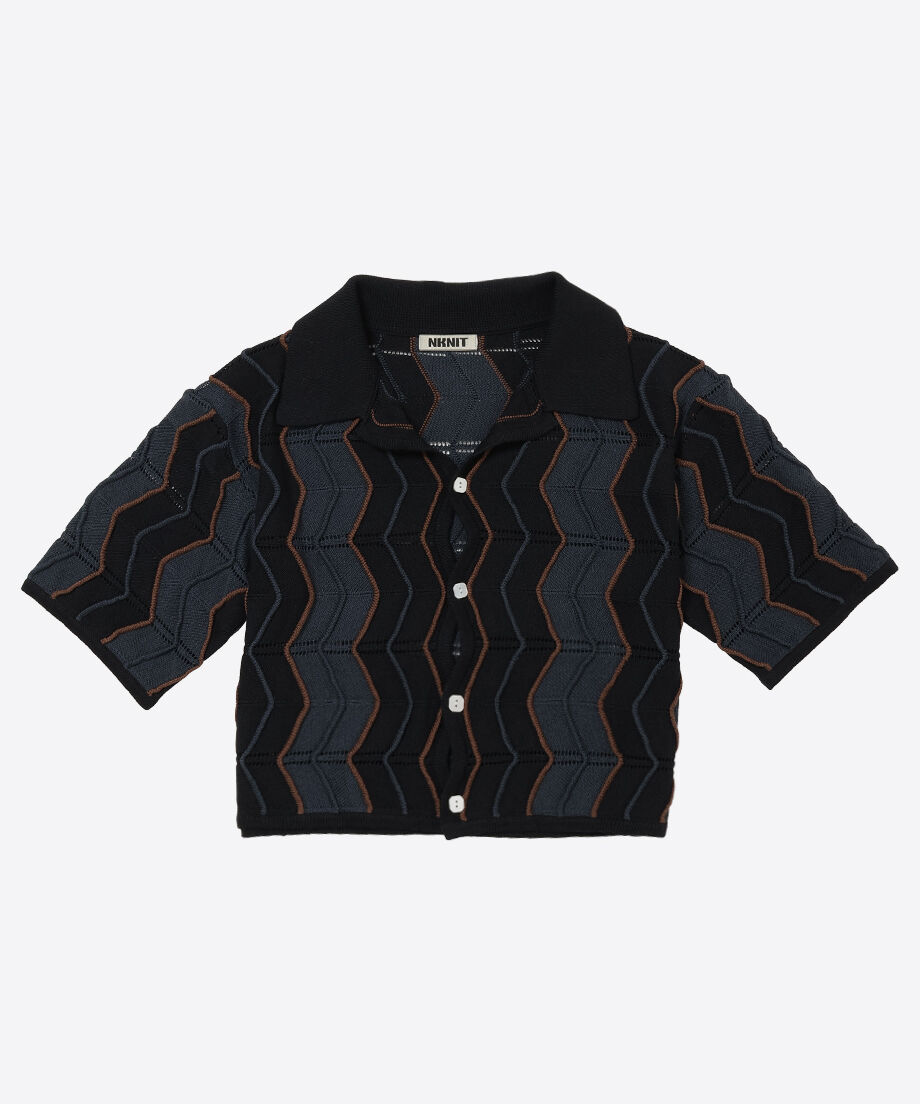 wave pattern knit shirt | NKNIT wave pattern knit shirt | NKNIT