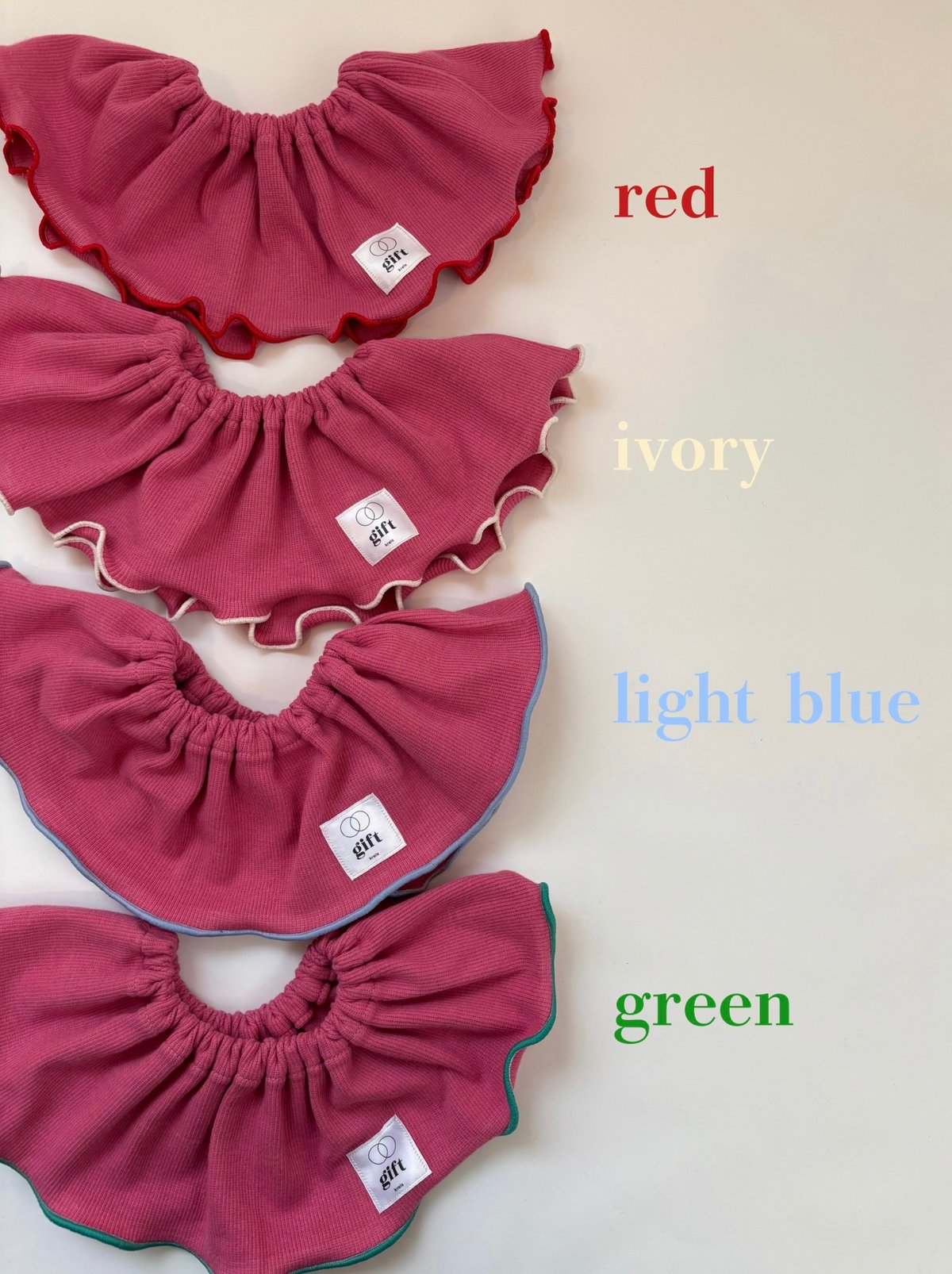 【pink】rib knit bib/リブスタイ | gift_kreis