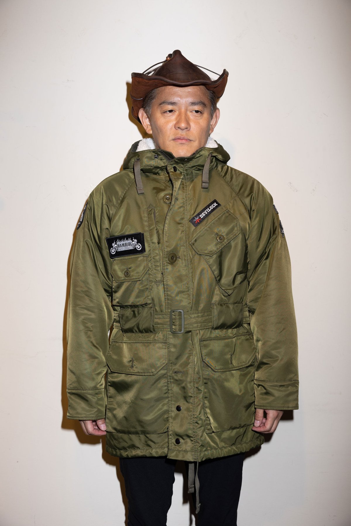 DEVILOCK x ハンバーグ師匠コラボレーション N-3Bタイプバイカージャケット (カー...