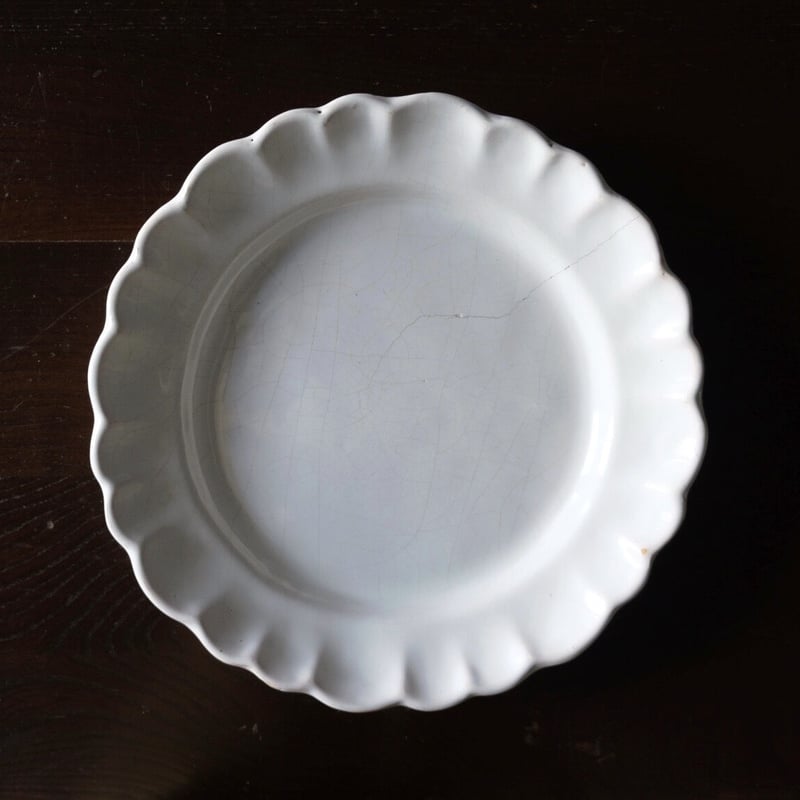 ムスティエ Moustiers 花リム 大皿 φ31.5cm アンティーク 050766 ムスティエ Moustiers 花リム 大皿 φ31.5cm アンティーク 050766