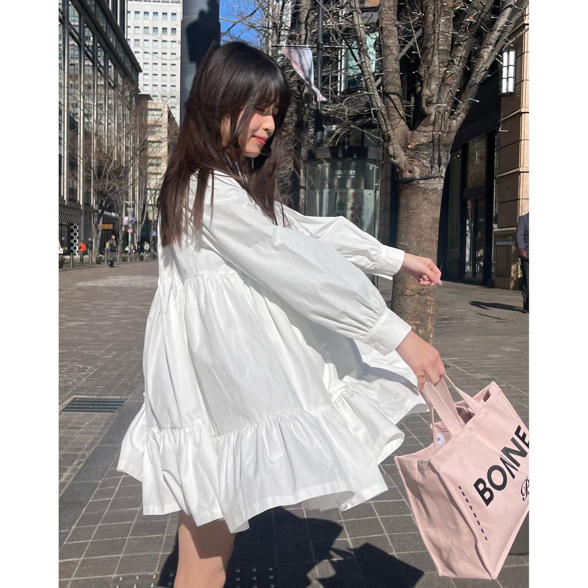 bijou collar tiered one-piece white | BONNE bijou collar tiered one-piece white | BONNE