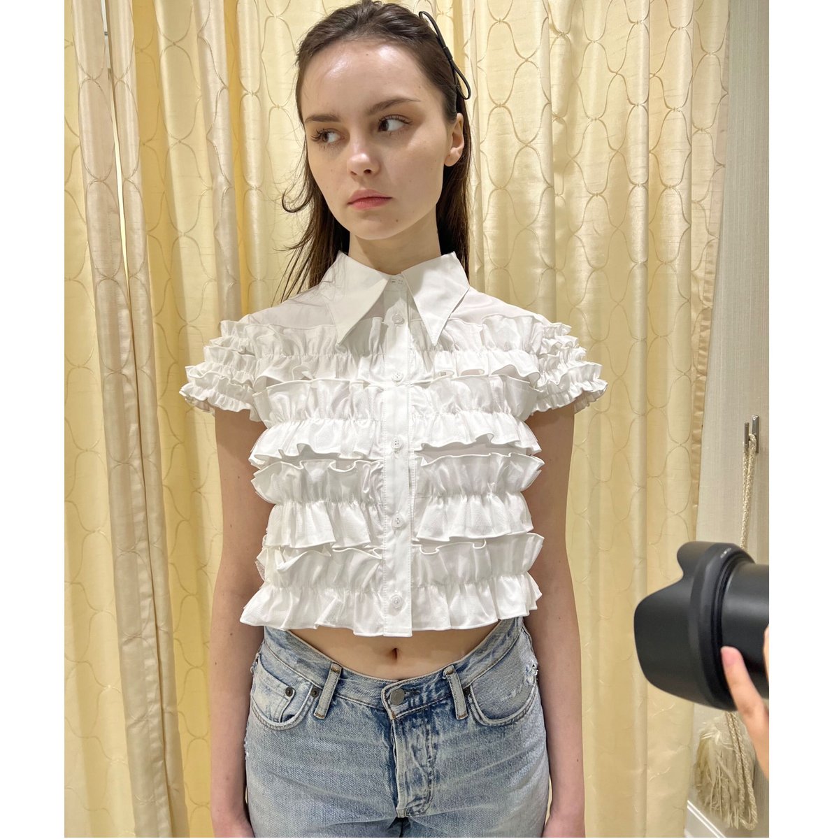 BONNE tulle frill fluffy blouse | BONNE