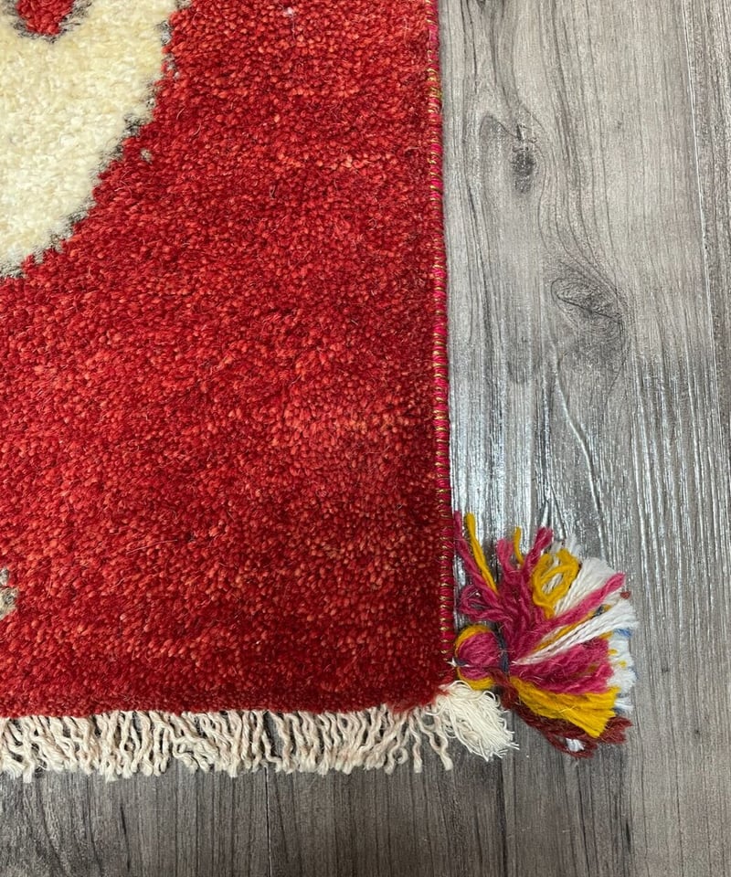 新品 ペルシャ絨毯 手織り ギャッベ 39×41cm 茜色 らくだ 新品 ペルシャ絨毯 手織り ギャッベ 39×41cm 茜色 らくだ