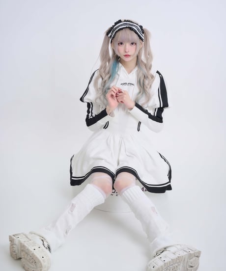 《ジャージロリィタパーカーOP》WHITE | HIDOLATRAL THEODOL