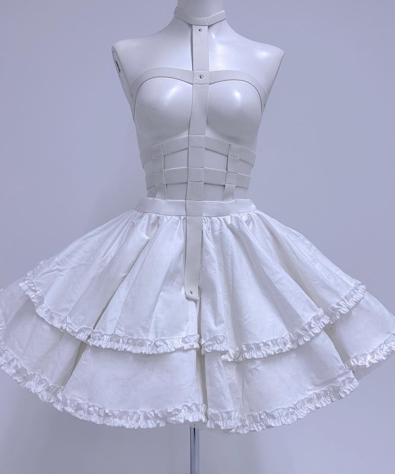 クロスハーネススカート》WHITE | HIDOLATRAL THEODOL クロスハーネススカート》WHITE | HIDOLATRAL THEODOL
