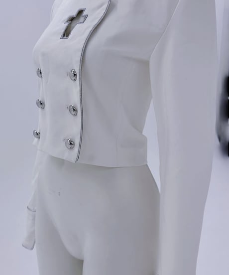 《拘束十字架軍服ジャケット》WHITE | HIDOLATRAL THEODOL