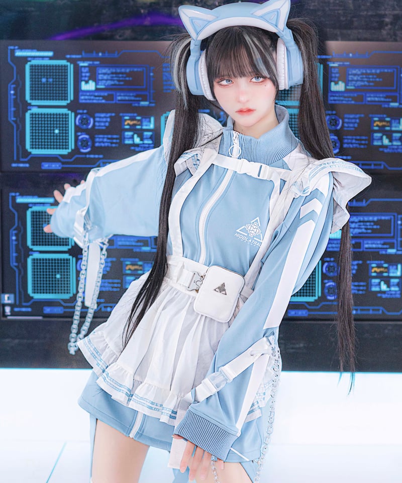 サイバーメイドエプロン》WHITE×SAX | HIDOLATRAL THEODOL サイバーメイドエプロン》WHITE×SAX | HIDOLATRAL THEODOL