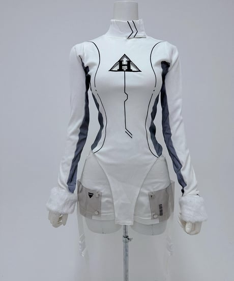 《胸開きサイバーニット》WHITE | HIDOLATRAL THEODOL