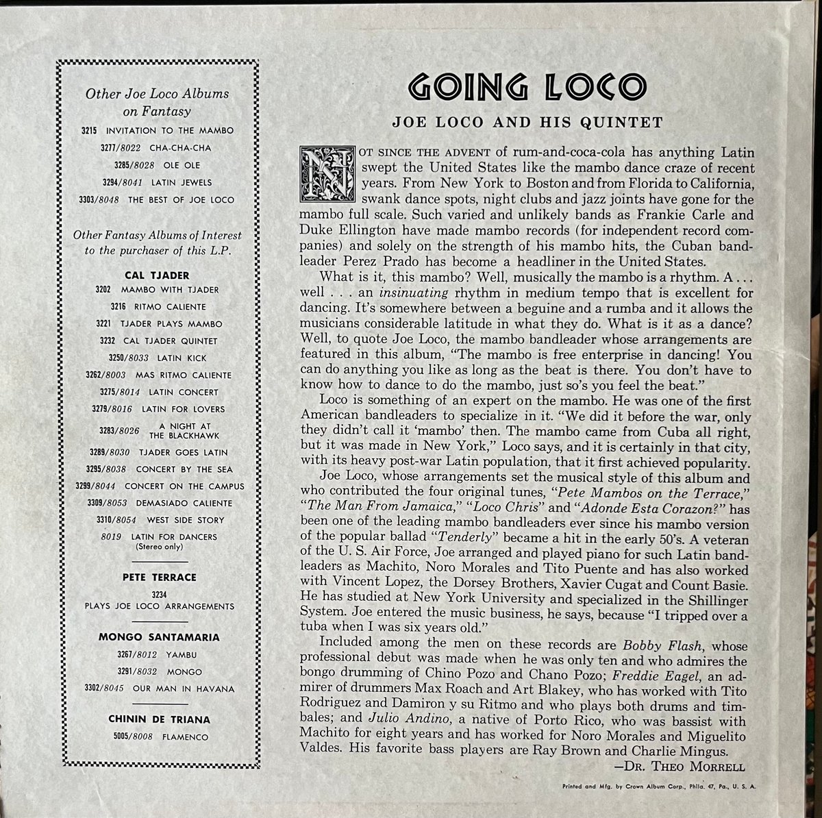 Joe Loco And His Quintet / Going Loco | ECHO RE...
