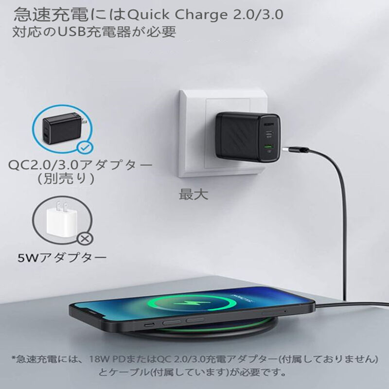 ワイヤレス充電器 無線充電器 iPhone充電器 無線 急速充電 置く ワイヤレス充電器 無線充電器 iPhone充電器 無線 急速充電 置く