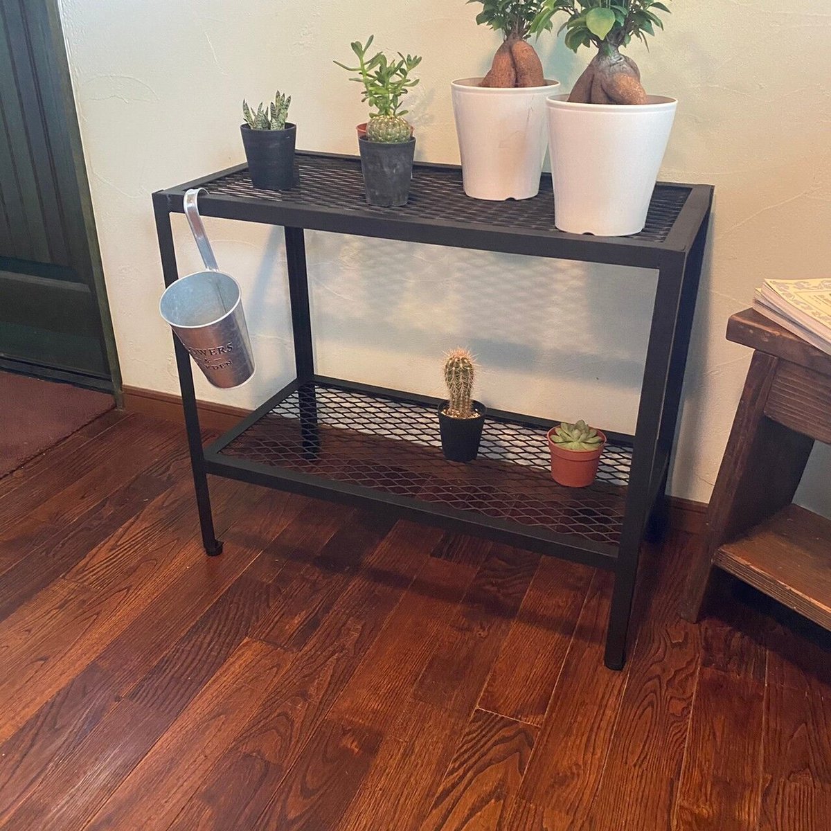ボタニカルシェルフNO.5 植物棚 アイアン家具 金網棚 2段 ボタニカルシェルフNO.5 植物棚 アイアン家具 金網棚 2段