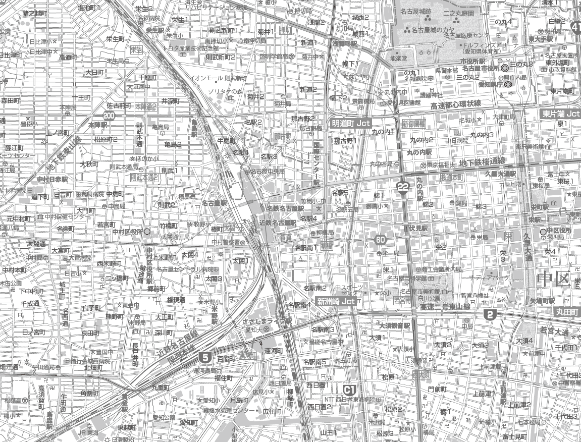C名古屋市全図 白地図1／25,000PDFタウンロード販売 | 地図素材