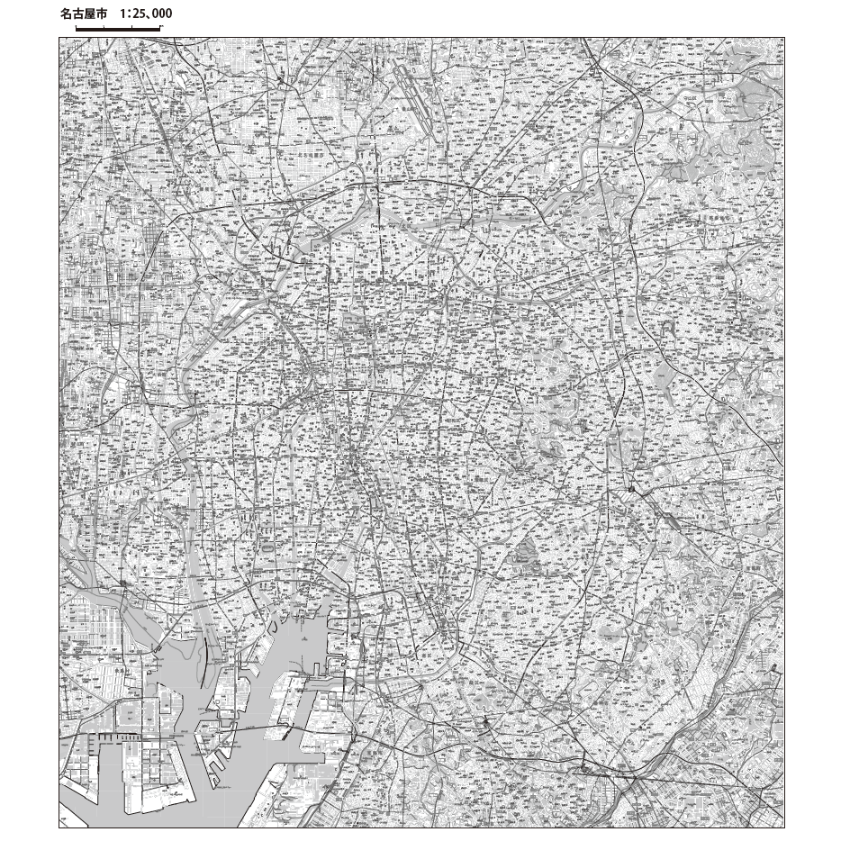 C名古屋市全図 白地図1／25,000PDFタウンロード販売 | 地図素材