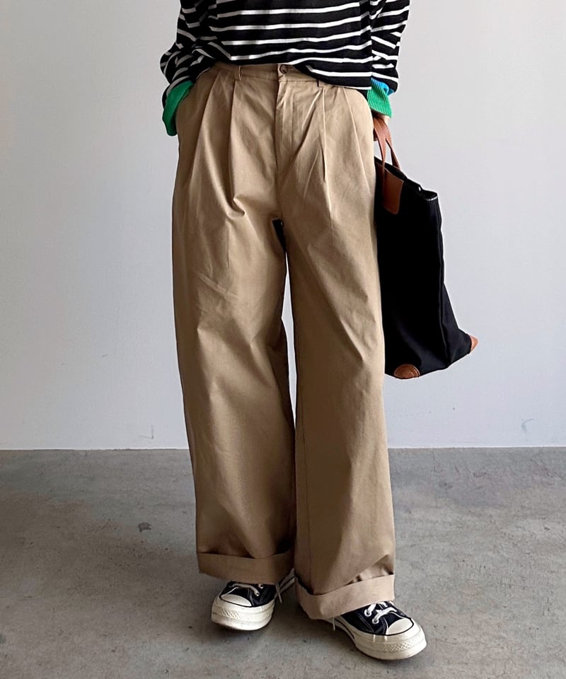smooth chino wide pants | ARULLE smooth chino wide pants | ARULLE