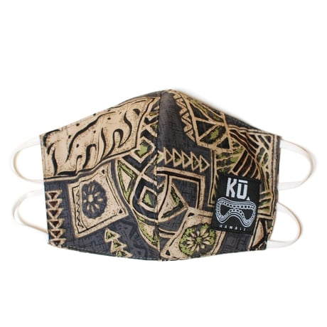 Face Mask "Tapa Gray" / Made in Hawaii | ku-haw...