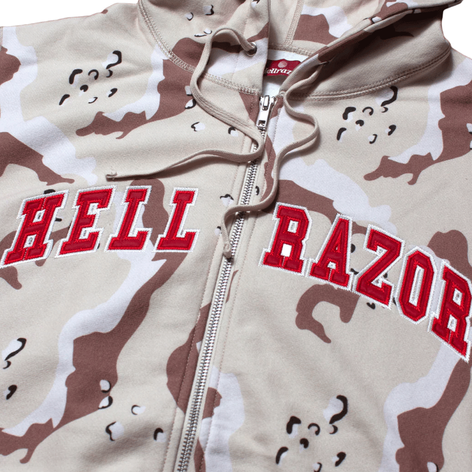 HELLRAZOR ARCH LOGO FULL ZIP HOODIE - DESERT CA...