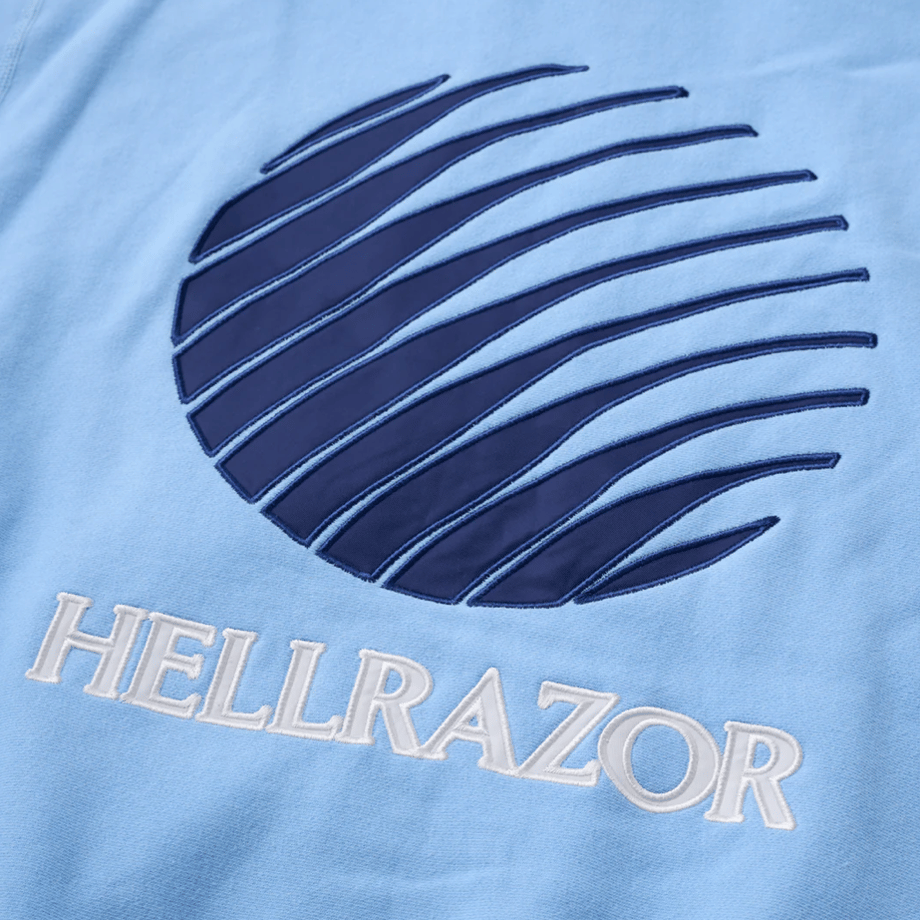 HELLRAZOR LOGO EMB PATCH FULL ZIP HOODIE - SKY ...